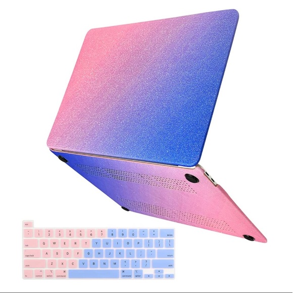 Accessories | 13 Macbook Pro Pink Ombre Gradient Crushed Glitter Bling ...